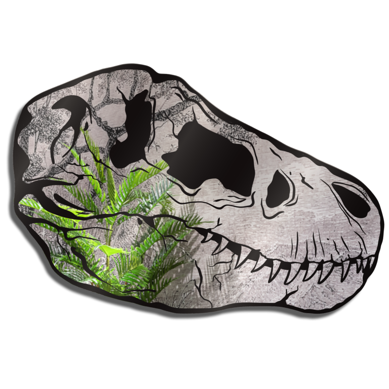 T-Rex skull-shaped wall mirror | Flickerglass 2022